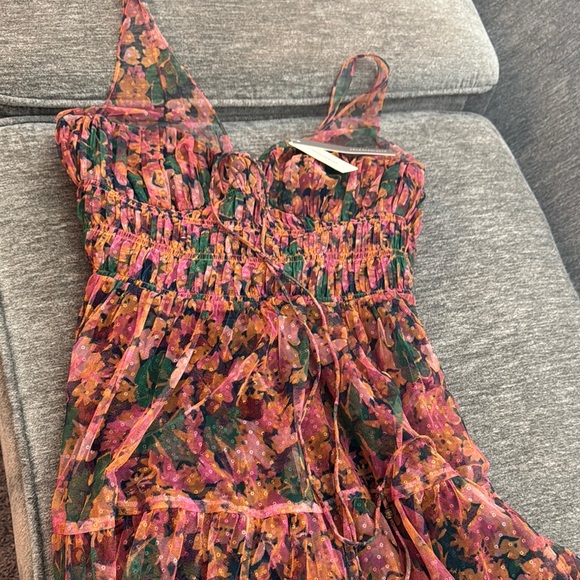 Maeve | Dresses | Maeve Floral Maxi Dress Pink And Green | Poshmark